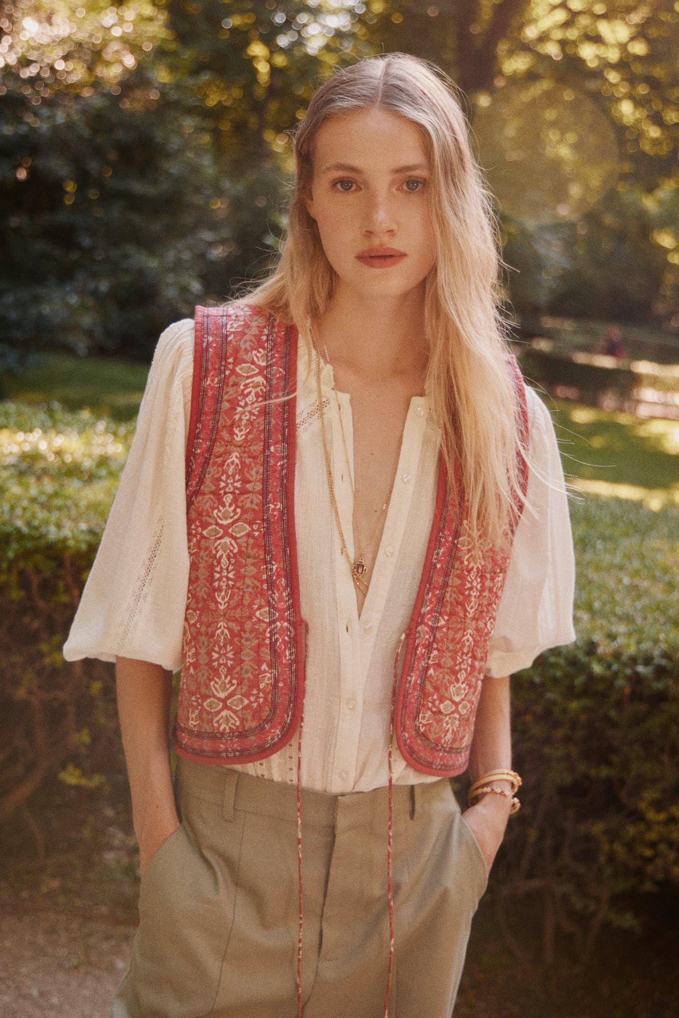 Esther. Colete de algodão estampado | Coletes de mulher | Pedro del Hierro