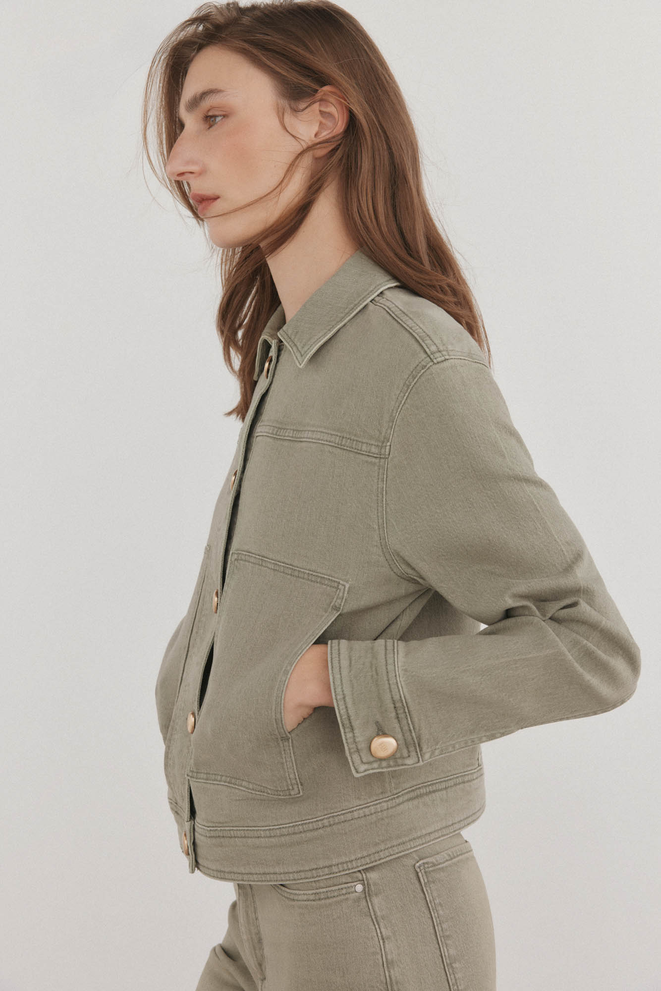 Green denim jacket | Women's jackets | Pedro del Hierro