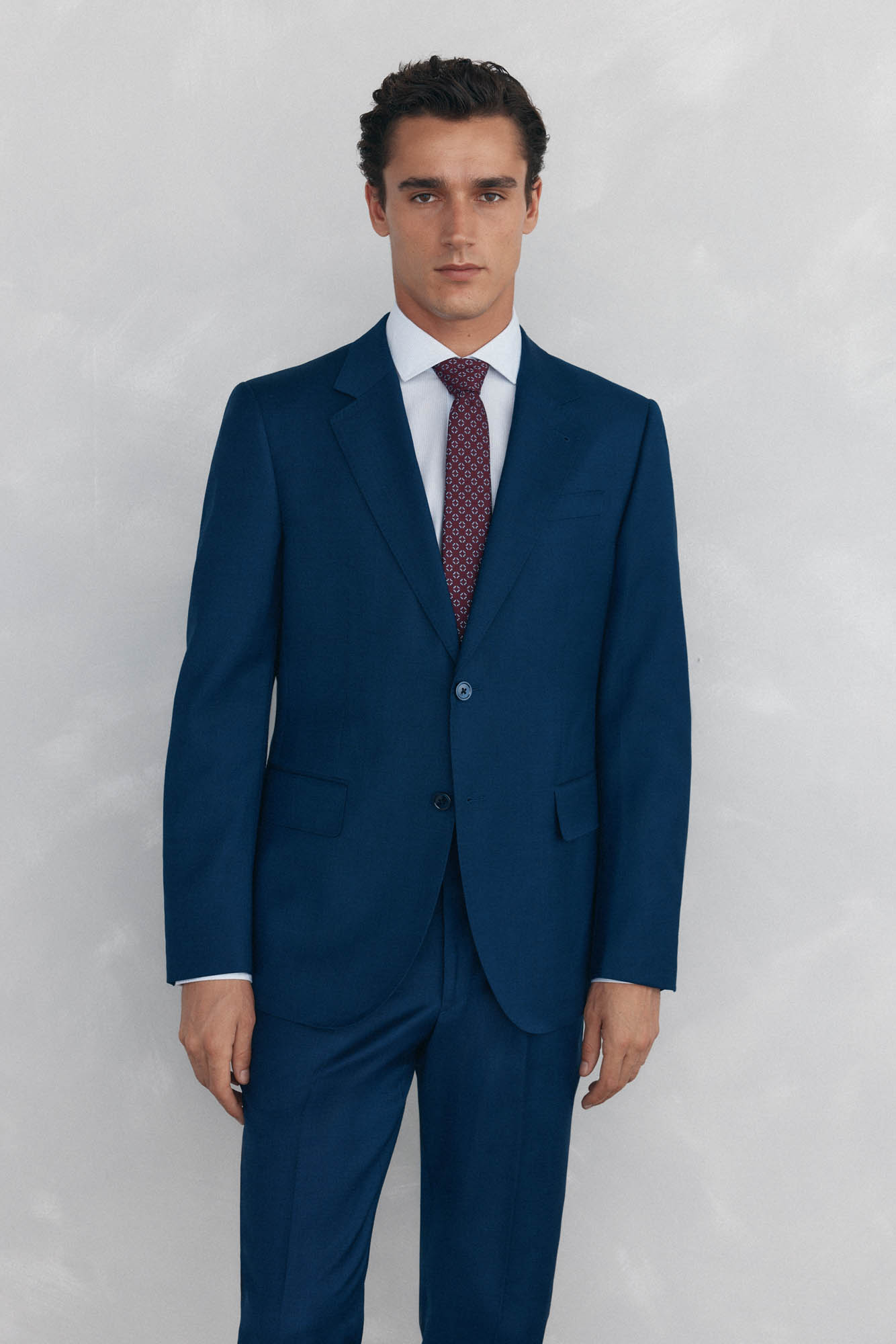 Blazer estruturado azul slim fit bi-elástico | Blazers de homem | Pedro ...